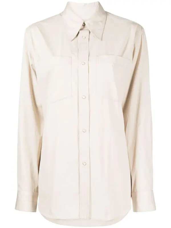 LEMAIRE Pointed-collar Press-stud Shirt - Neutrals