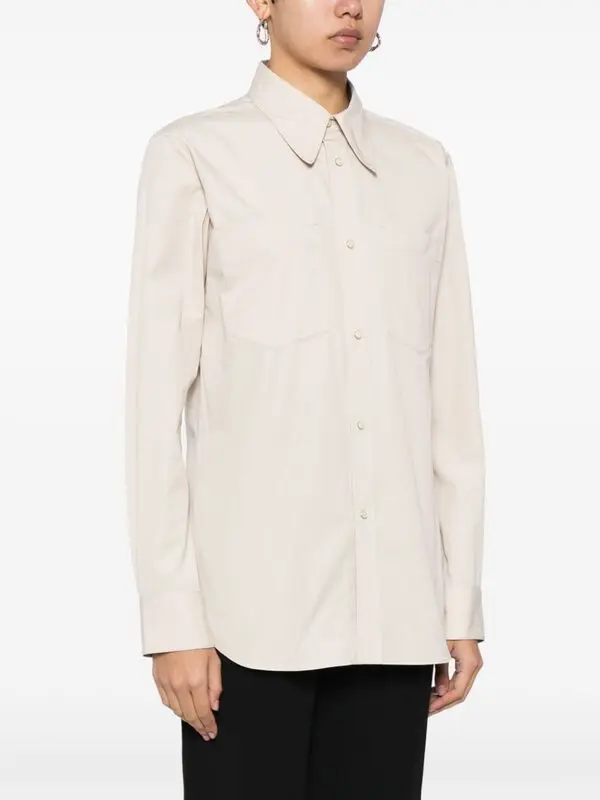 LEMAIRE Pointed-collar Press-stud Shirt - Neutrals