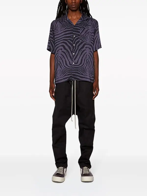 Rhude Zebra-print Short-sleeve Shirt