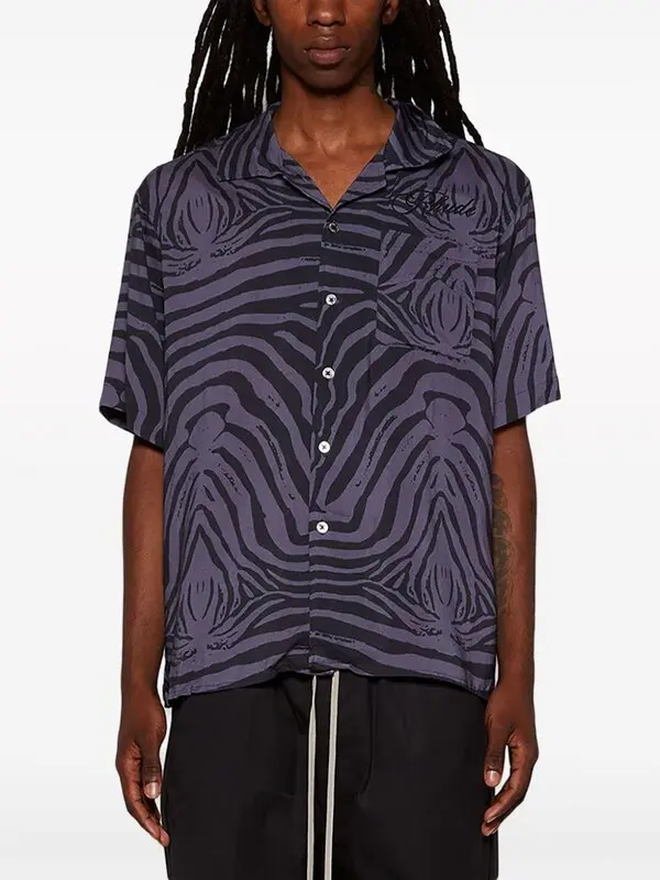 Rhude Zebra-print Short-sleeve Shirt