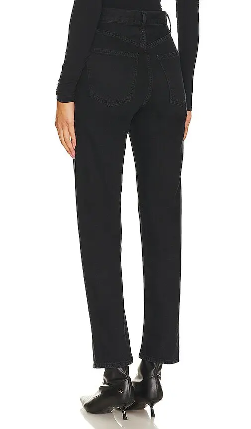 AGOLDE 90s Pinch Waist High Rise Straight In Black - Crushed