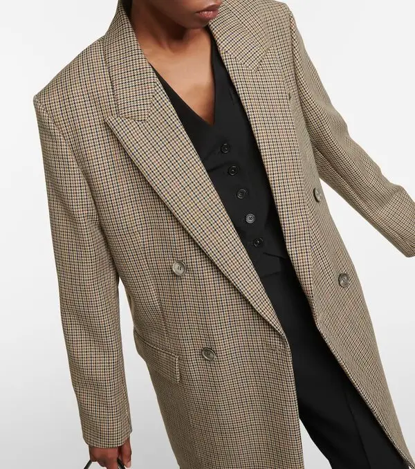 Ami Houndstooth Wool Blazer