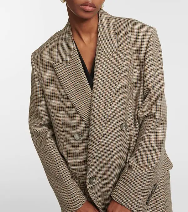 Ami Houndstooth Wool Blazer