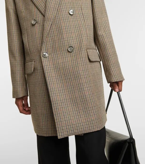 Ami Houndstooth Wool Blazer