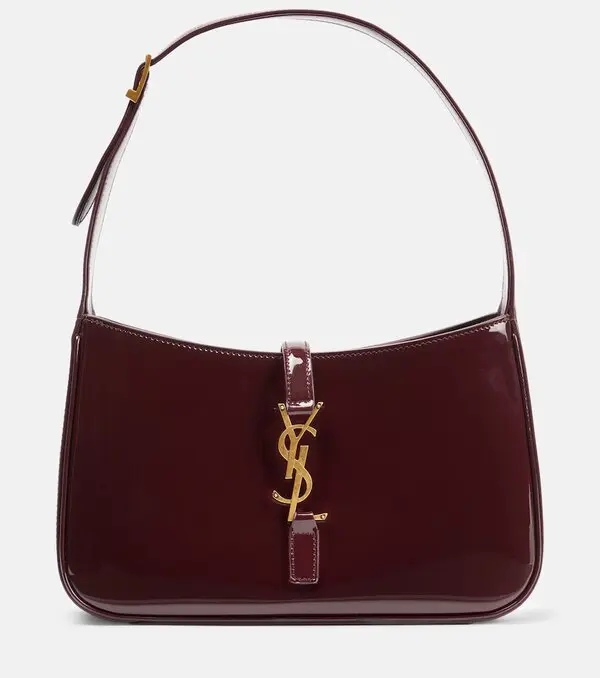 Saint Laurent Le 5 À 7 Patent Leather Shoulder Bag - Red
