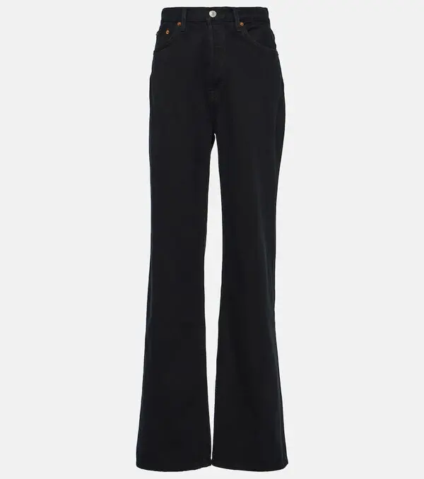 RE/DONE 70s Ultra High-rise Wide-leg Jeans - Black