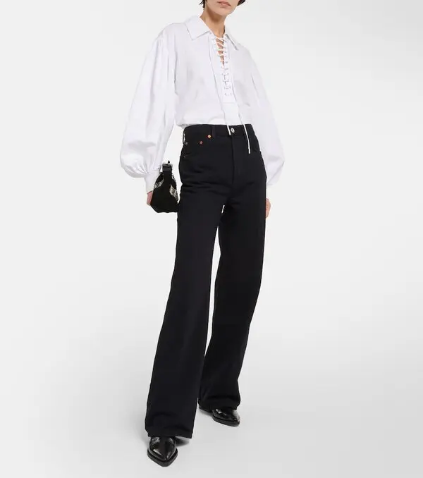RE/DONE 70s Ultra High-rise Wide-leg Jeans - Black