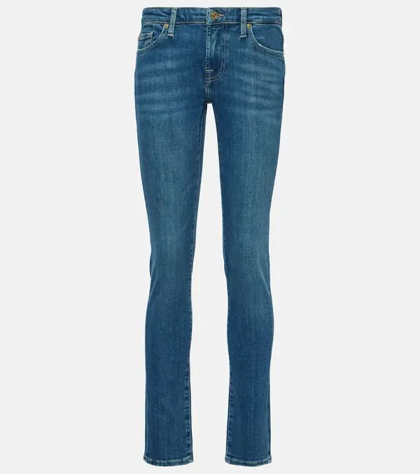 7 For All Mankind Pyper Mid-rise Skinny Jeans - Blue