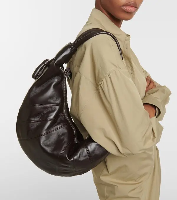 LEMAIRE Fortune Croissant Leather Shoulder Bag - Brown