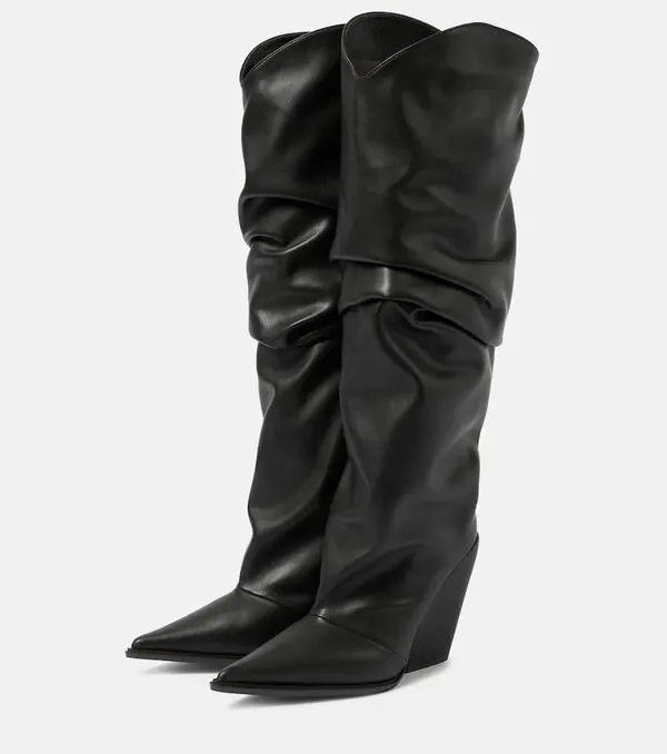 Alexandre Vauthier Faux Leather Knee-high Boots