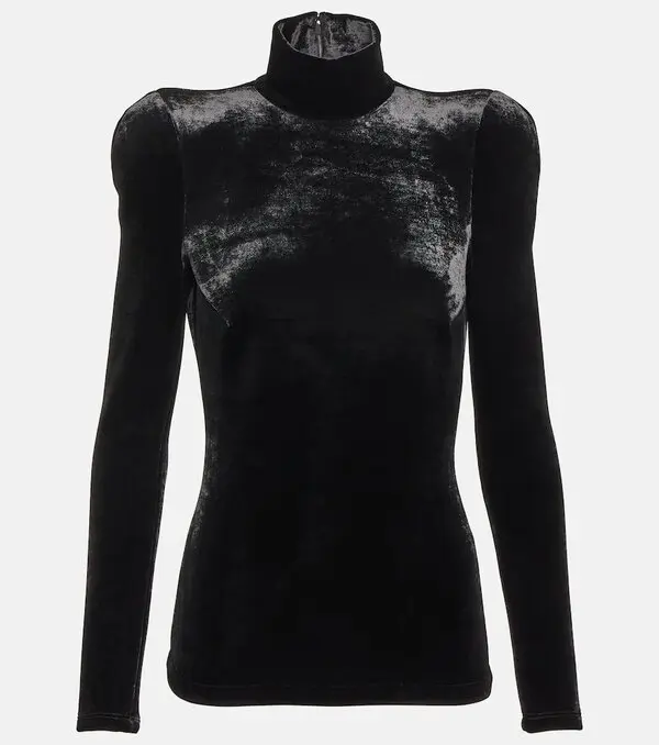 Balenciaga Velvet Turtleneck Top
