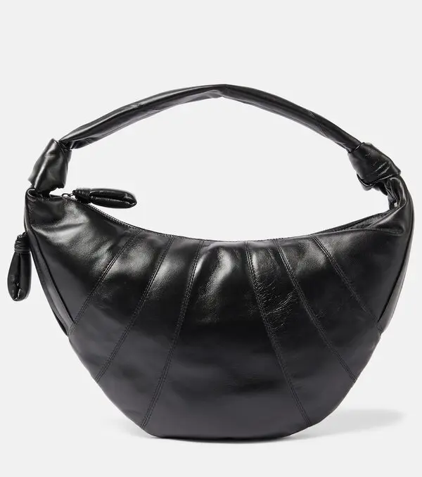 LEMAIRE Fortune Croissant Leather Shoulder Bag - Black