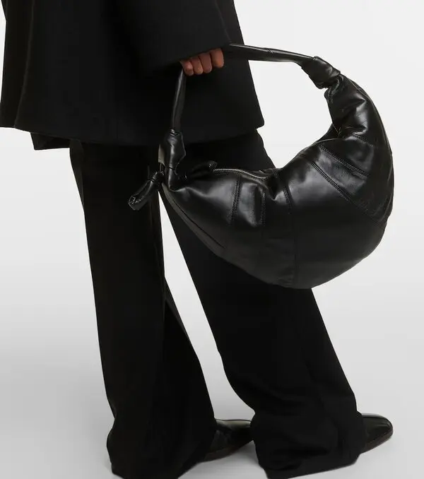 LEMAIRE Fortune Croissant Leather Shoulder Bag - Black