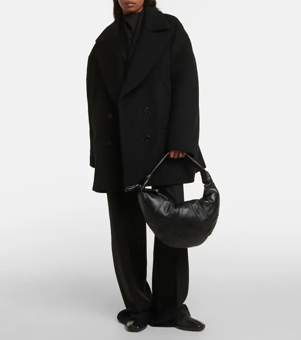 LEMAIRE Fortune Croissant Leather Shoulder Bag - Black