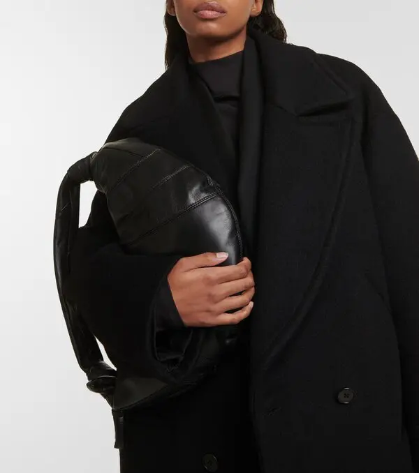 LEMAIRE Fortune Croissant Leather Shoulder Bag - Black