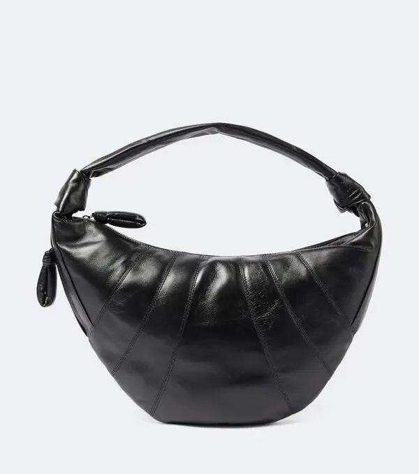 LEMAIRE Fortune Croissant Leather Shoulder Bag - Black