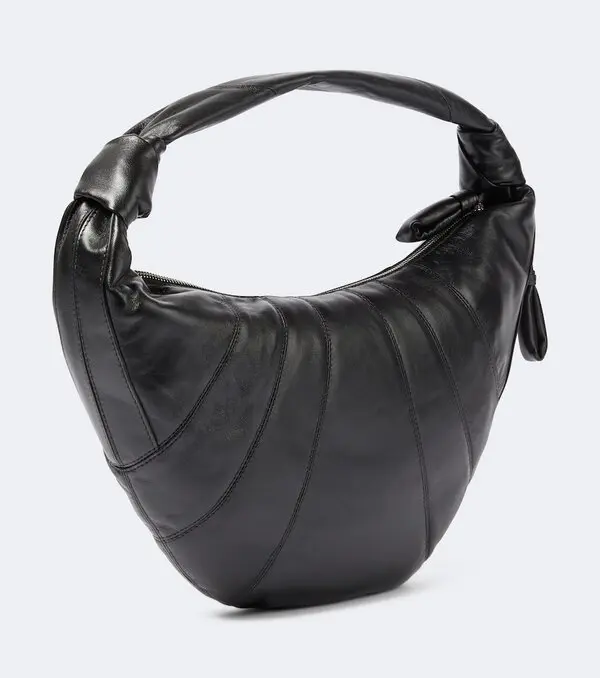 LEMAIRE Fortune Croissant Leather Shoulder Bag - Black