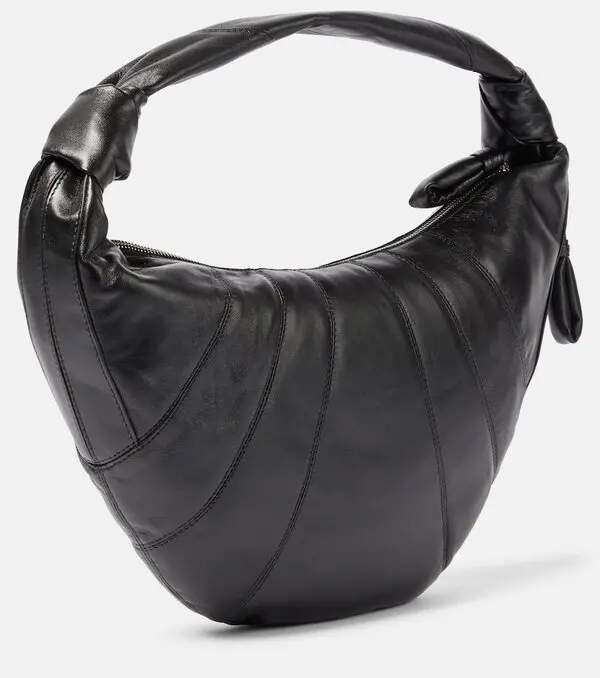 LEMAIRE Fortune Croissant Leather Shoulder Bag - Black