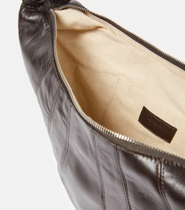 LEMAIRE Fortune Croissant Leather Shoulder Bag - Brown