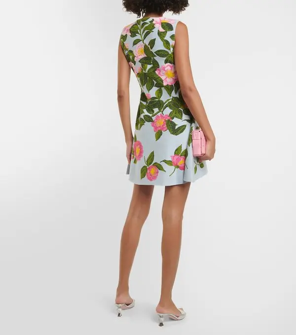 Oscar De La Renta Printed Mini Dress
