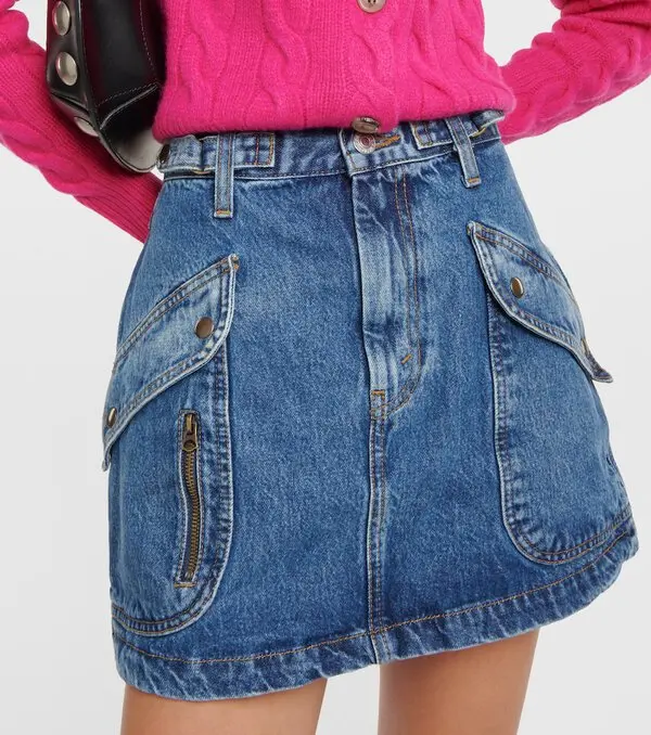 RE/DONE Racer Denim Miniskirt