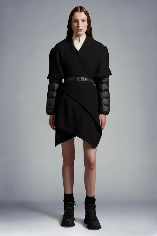 Moncler Wool Blend Cape - Black