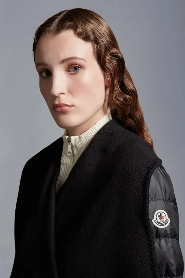 Moncler Wool Blend Cape - Black