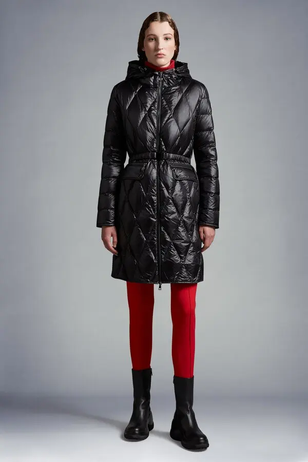 Moncler Serilong Long Down Jacket - Black | Editorialist