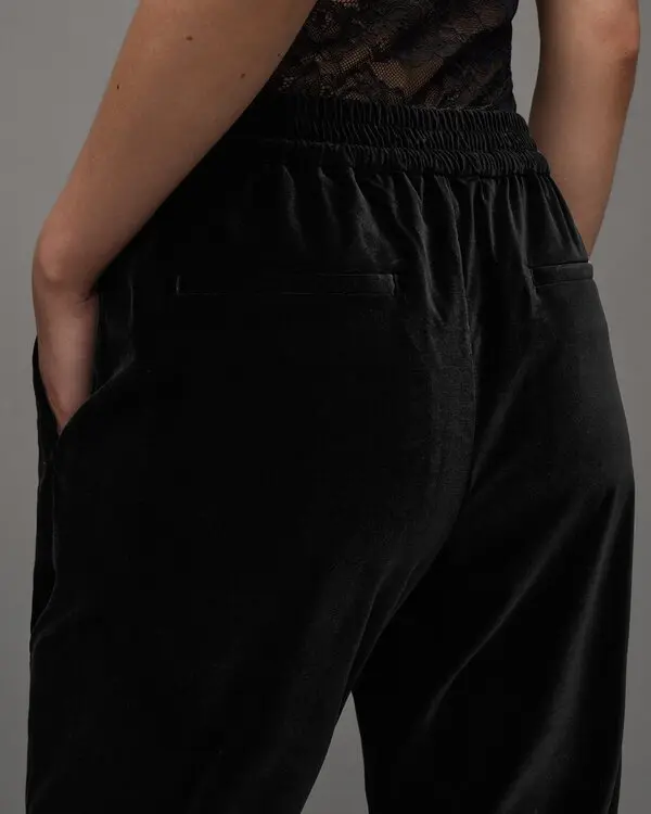 ALLSAINTS Aleida Mid-rise Tapered Velvet Pants