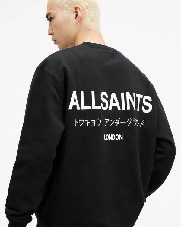 ALLSAINTS Underground Relaxed Crew Sweatshirt - Black