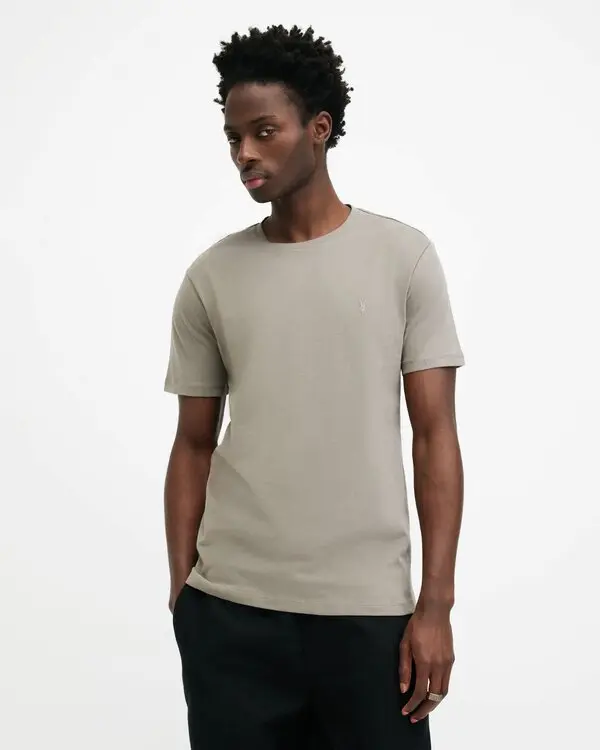 ALLSAINTS Brace Brushed Cotton Crew Neck T-shirt - Grey