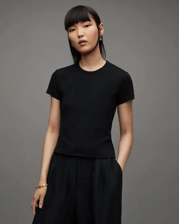 ALLSAINTS Stevie Organic Cotton Slim Fit T-shirt - Black