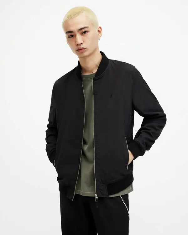 ALLSAINTS Bassett Ramskull Bomber Jacket - Black