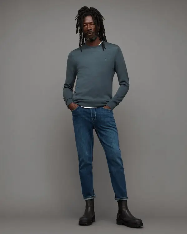ALLSAINTS Mode Merino Wool Crew Neck Ramskull Sweater