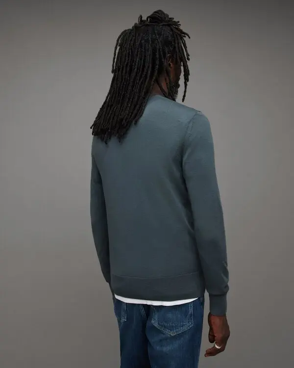 ALLSAINTS Mode Merino Wool Crew Neck Ramskull Sweater