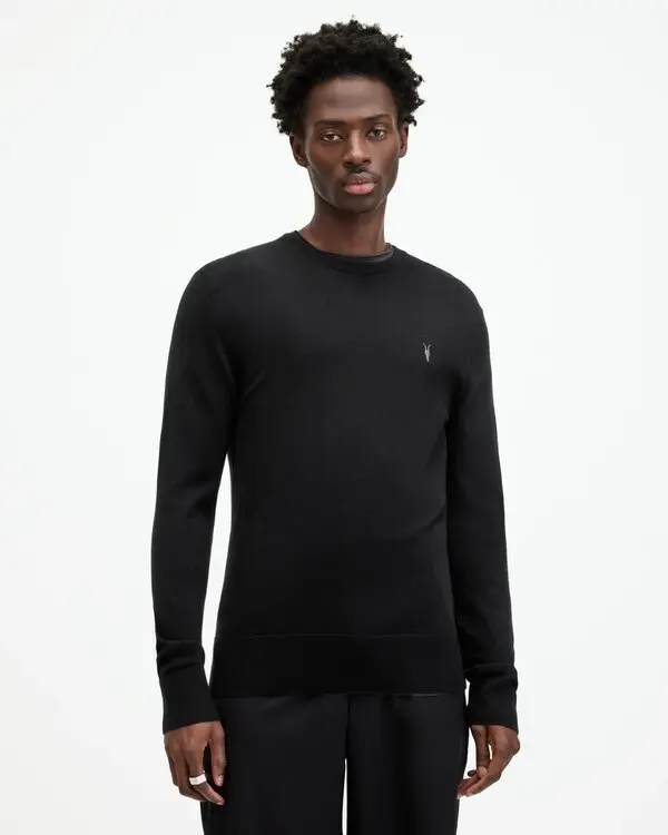 ALLSAINTS Mode Merino Wool Crew Neck Ramskull Sweater