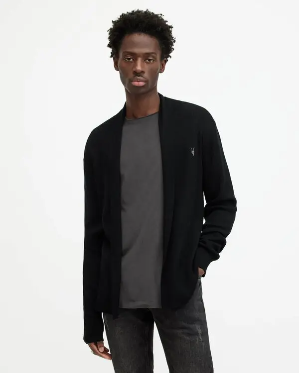 ALLSAINTS Mode Merino Open Cardigan - Black