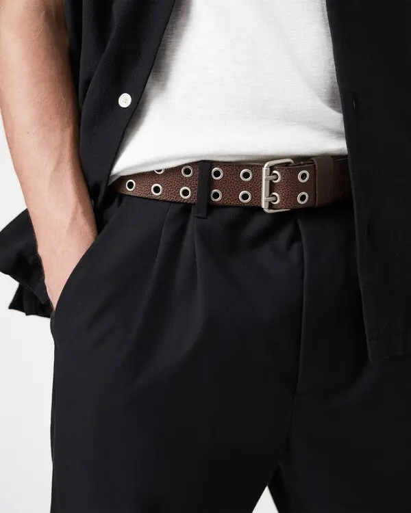 ALLSAINTS Sturge Leather Eyelet Belt