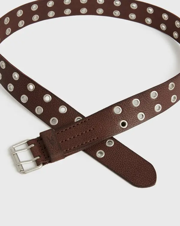 ALLSAINTS Sturge Leather Eyelet Belt