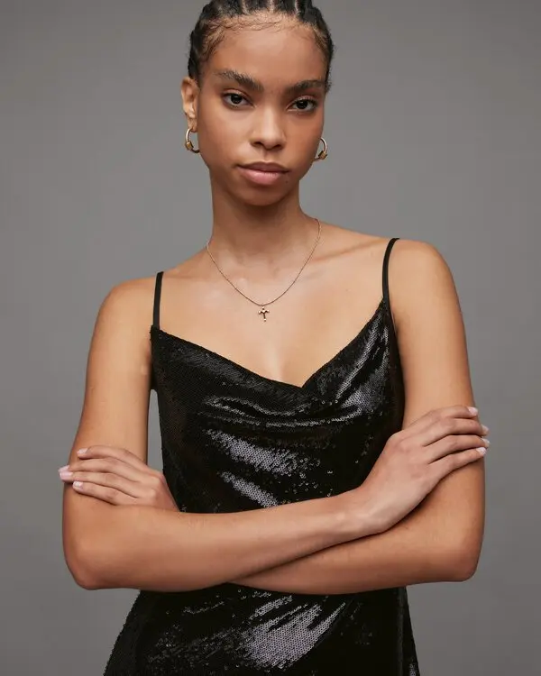 allsaints hadley sequin dress ALLSAINTS Hadley Sequin Dress in Black