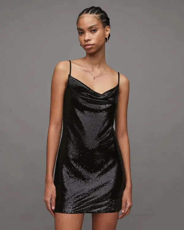 all saints hadley sequin dress AllSaints Hadley Sequin Slipdress