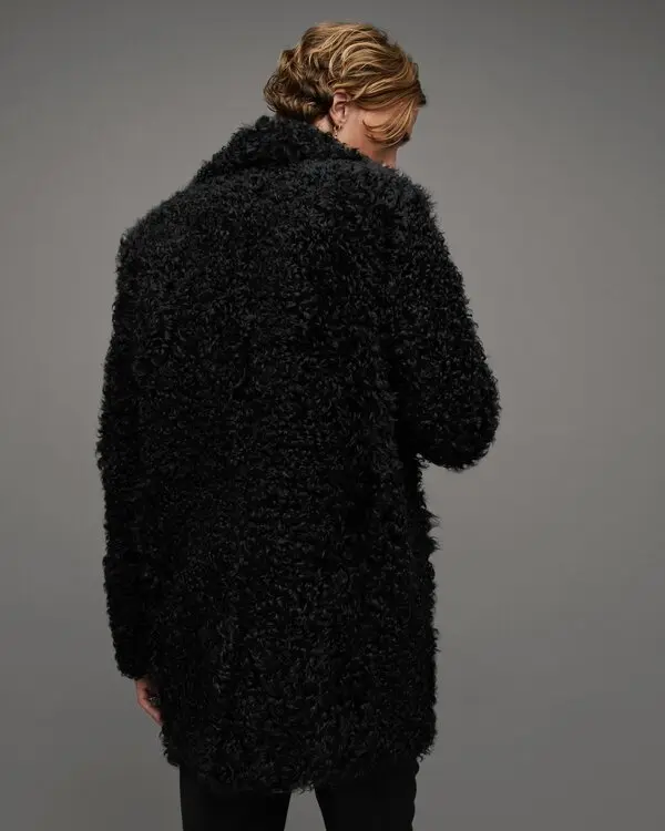 ALLSAINTS Stellar Relaxed Textured Shearling Coat