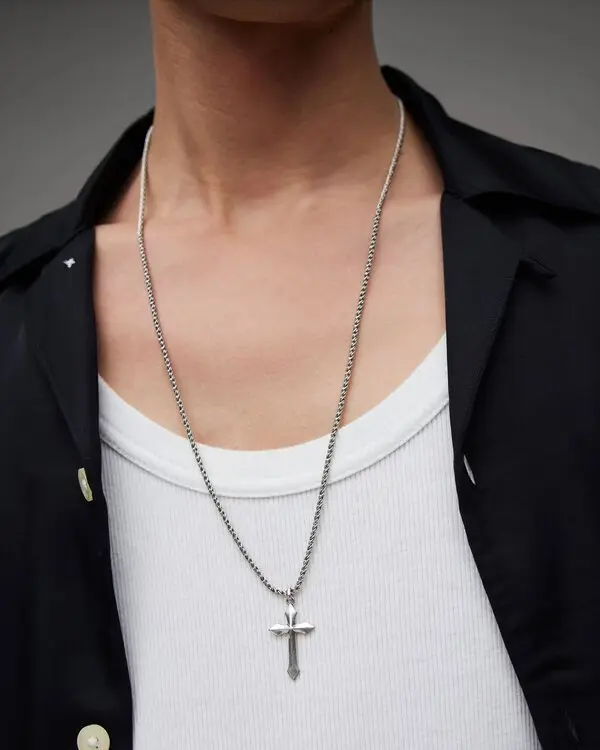 ALLSAINTS Kade Cross Sterling Silver Necklace