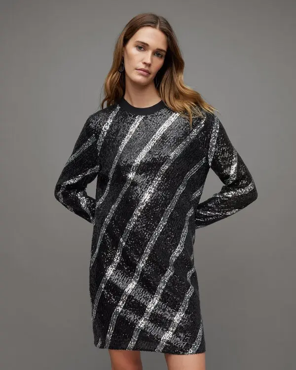 all saints juela sequin dress ALLSAINTS Juela Crew Sequin Dress
