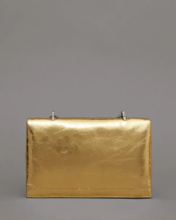 ALLSAINTS Yua Leather Removable Chain Clutch Bag