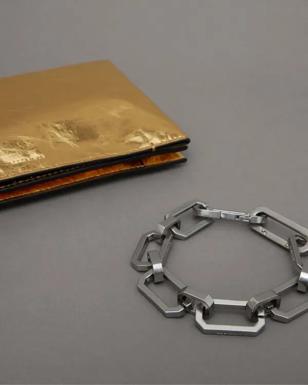 ALLSAINTS Yua Leather Removable Chain Clutch Bag