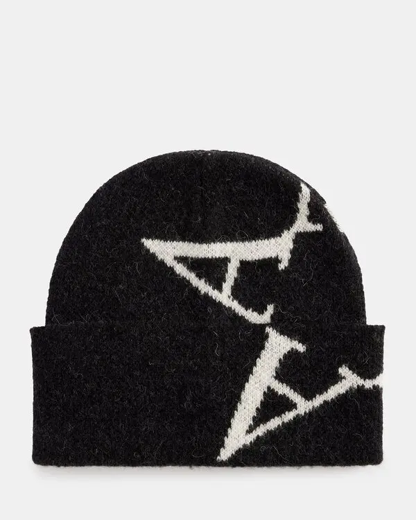 ALLSAINTS vintage embellished beanie Allsaints Star Tinsel Metallic Beanie - Neo Green | Editorialist main image 3