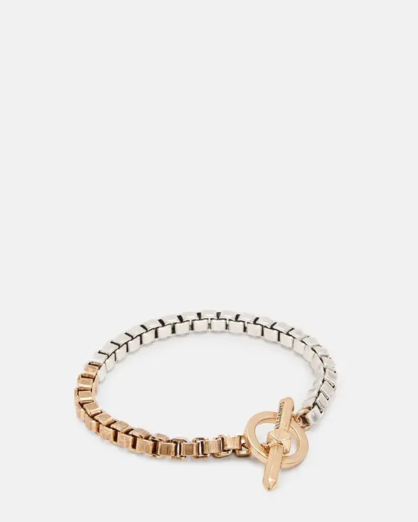 ALLSAINTS Box Chain Two-tone Bracelet - Brass/silver