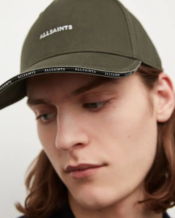 Allsaints Felix Baseball Cap In Khaki Brown - 40% Off  display picture 1