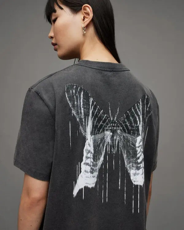 ALLSAINTS Flutter Oversized Butterfly Logo T-shirt